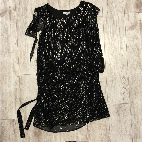 Axara | Dresses | Axara Paris Black Gold Embroidery Dress Size 4 | Poshmark